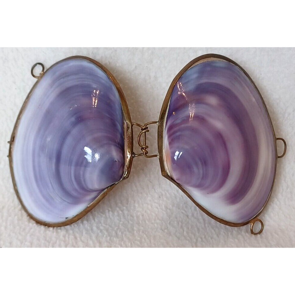 Storage & Organization | Vintage Hinged Clamshell Trinket Box Brass ...